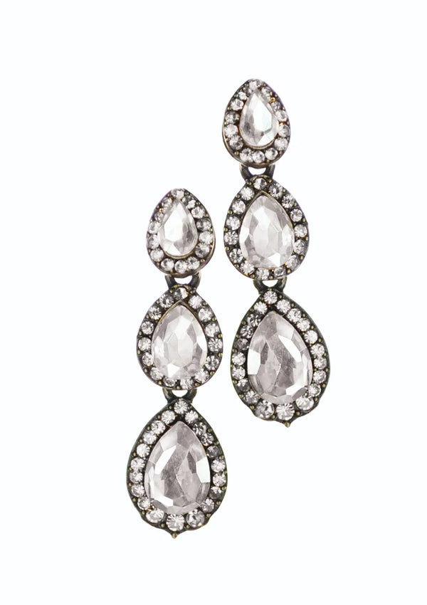 Pear Shaped Crystal Triptych Drops - Gracie Jaynes