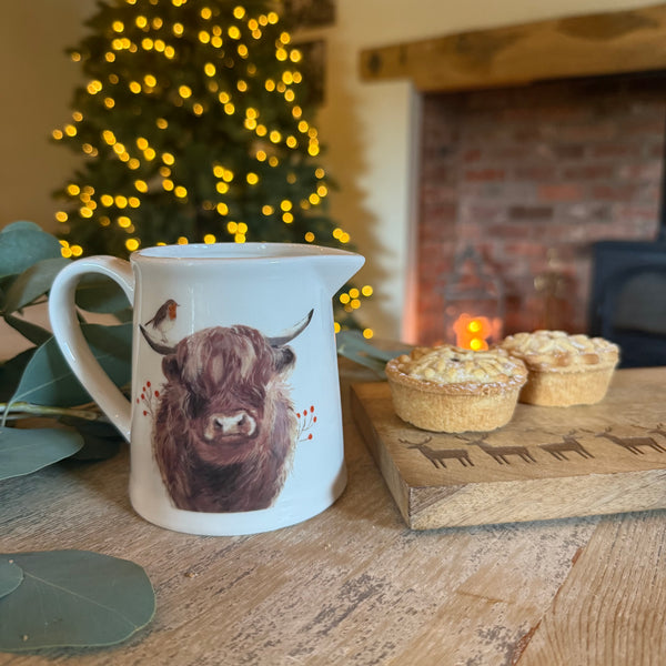 Highland Cow & Robin Jug - Gracie Jaynes